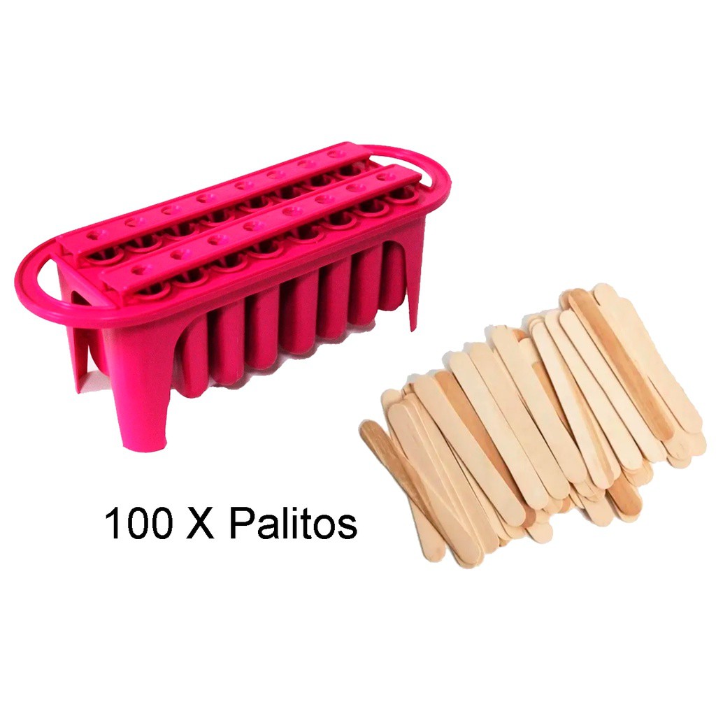Picoleteira Forma De Picolé 16 cavidades (ROSA) + Brinde 100 Palitos ...