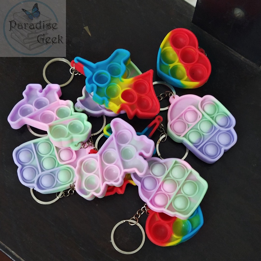 Chaveiro Mini Pop It Fidget Toys Anti Stress Sensorial Colorido ...