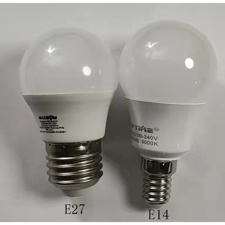 Lâmpada Led 3w Bulbo Soquete E14/E27 A45 Bivolt Luz Quente 3000k e ...