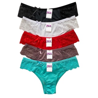 Kit 5 Calcinhas Renda Fio Dental Renda Lateral Revenda Atacado | Shopee ...