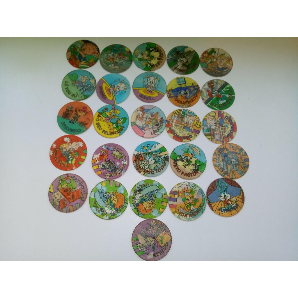 Coleção de tazos e 2 porta tazos. | Shopee Brasil