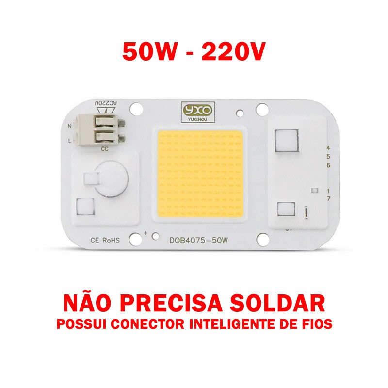 Chip Led Cob 50W 3500K YXO 220V | Shopee Brasil