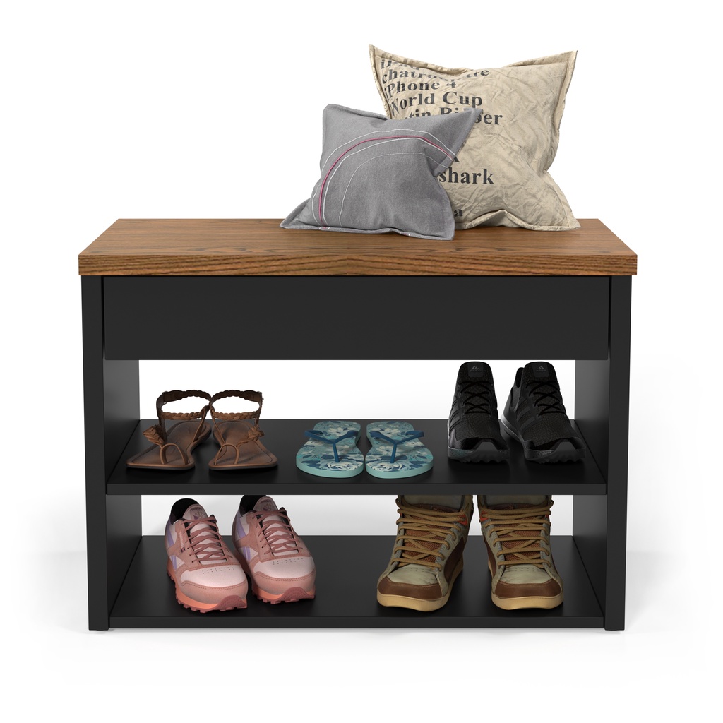 Sapateira E Banco /Assento 2 Prateleiras 1Gaveta Hall Entrada de Porta ...