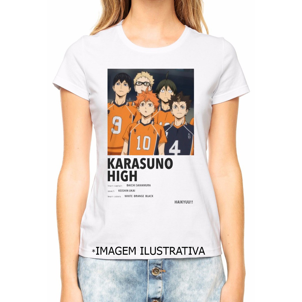 ANIME HAIKYUU - KARASUNO HIGH - CAMISETA UNISSEX - BABY LOOK - 100% ...