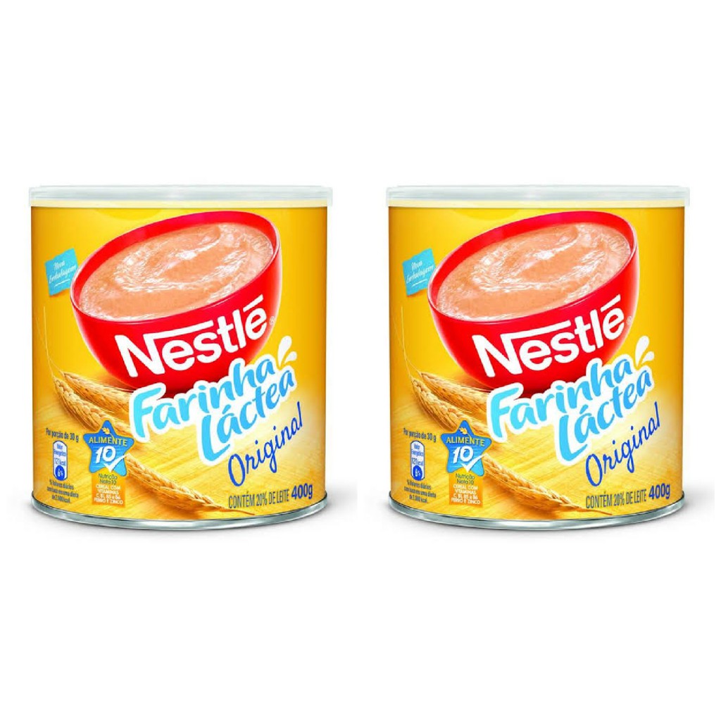 Farinha láctea Nestlé lata 360g - 2 unidades | Shopee Brasil