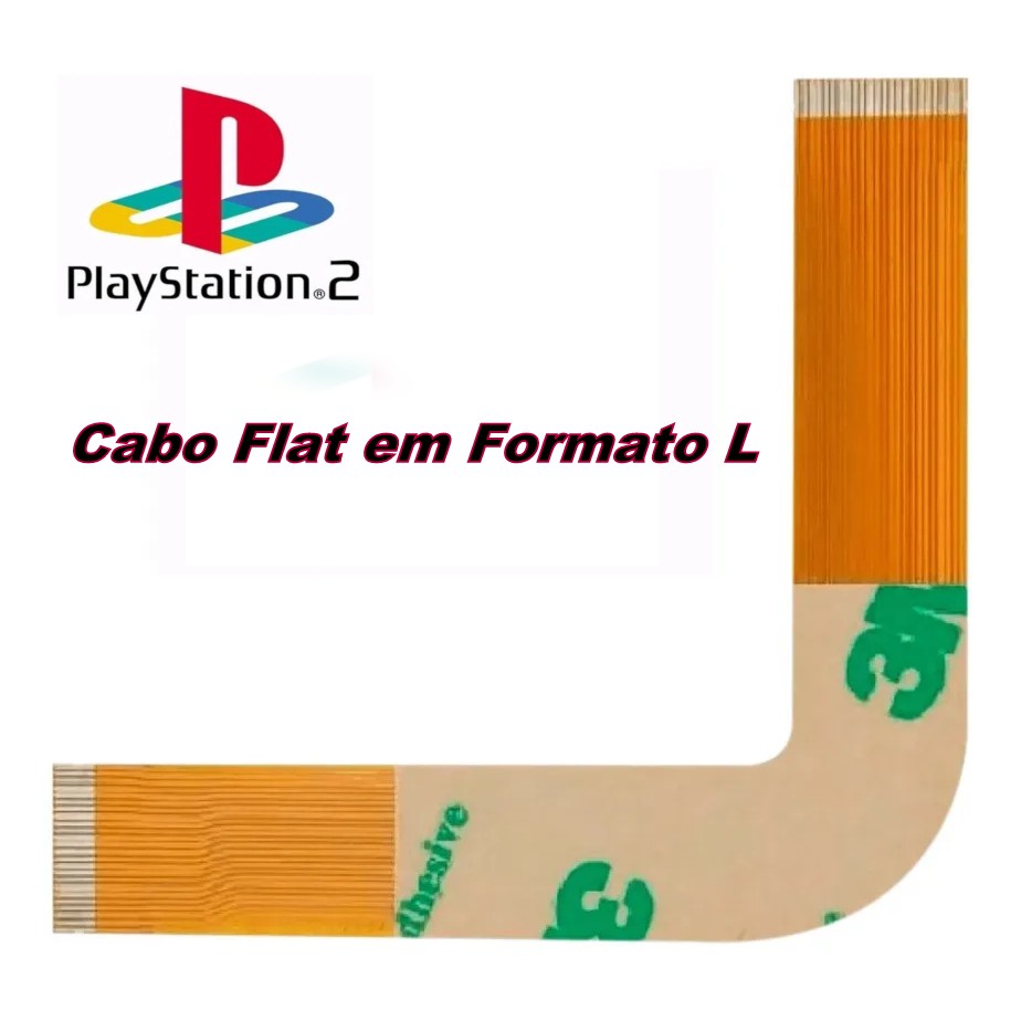 Cabo Flat Leitor PS2 formato L Flex Playstation 2 Slim Óptico 3M Ps2 ...
