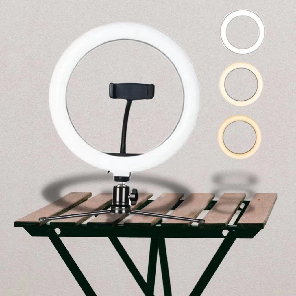 Ring Light 10 polegadas Com Tripé de Mesa e Suporte de Celular SU | Shopee Brasil