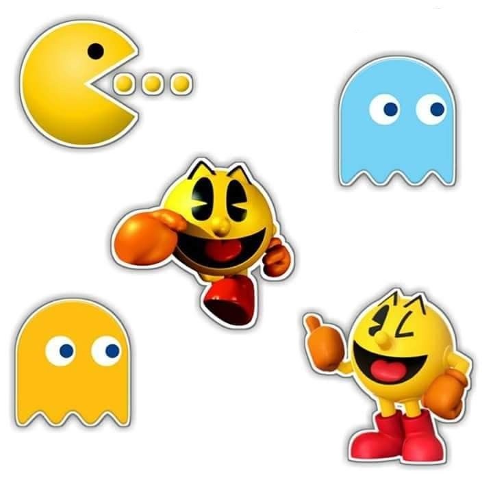 Topo De Bolo PAC MAN Topper Cortado Colado Personalizado | Shopee Brasil