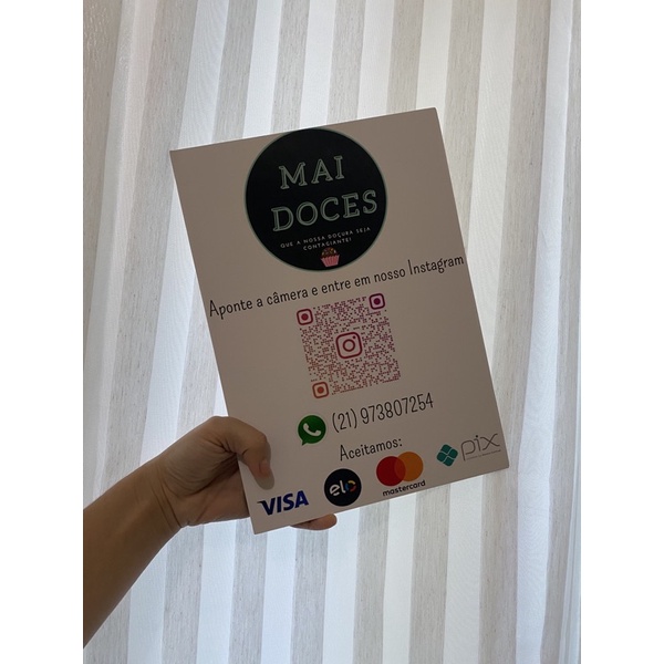 Placa decorativa mdf qr code comercial | Shopee Brasil