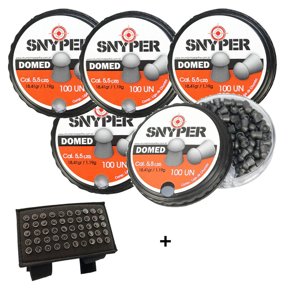 Kit 5 Chumbinho Domed 5.5mm - Snyper + Porta Chumbo | Shopee Brasil