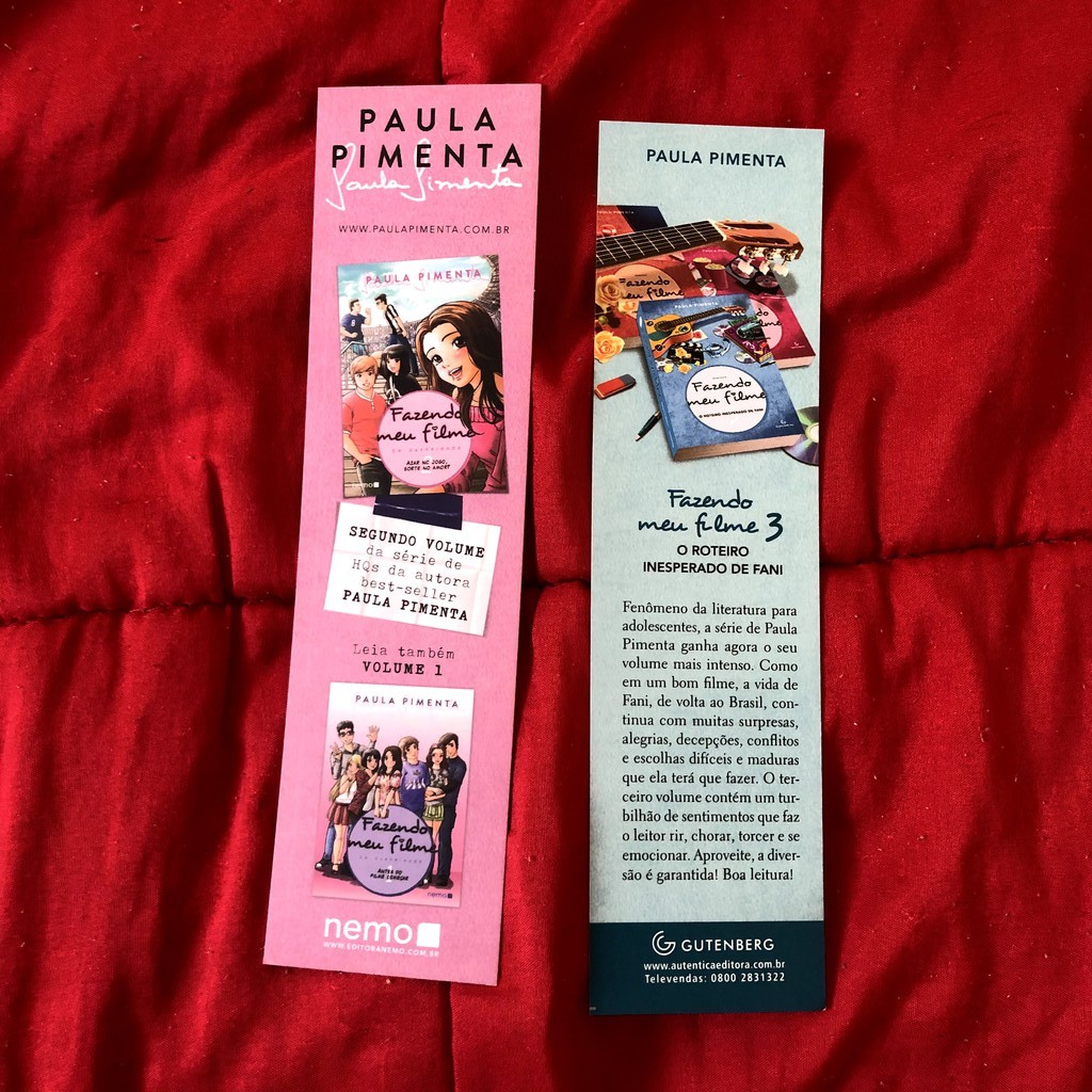 Kit Marcadores Originais Fazendo Meu Filme Paula Pimenta | Marcador de Página de editora oficial ...