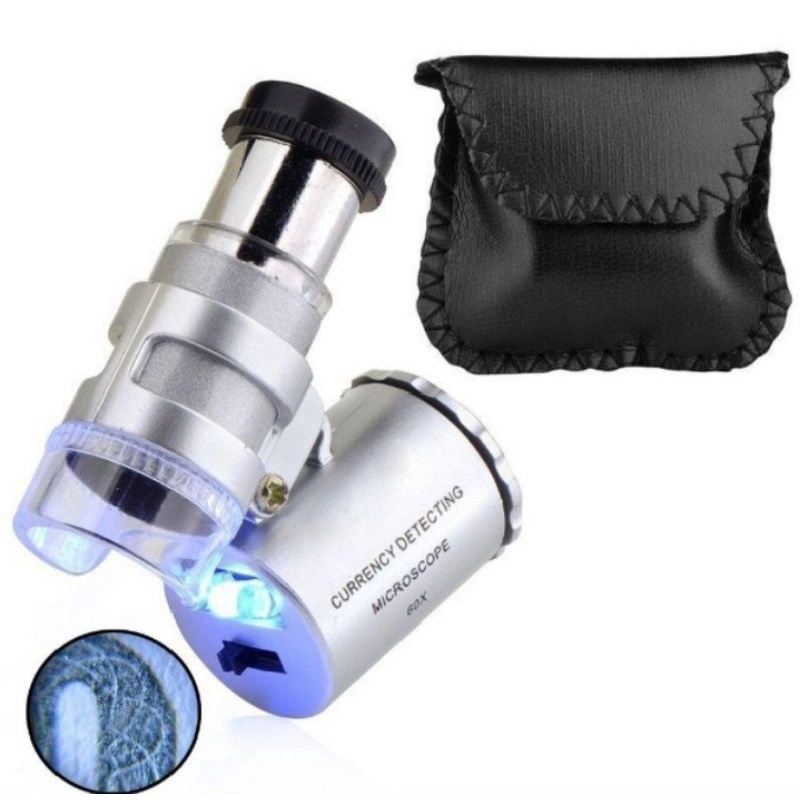 Mini Lupa Microscópio 60x Com Led Uv | Shopee Brasil