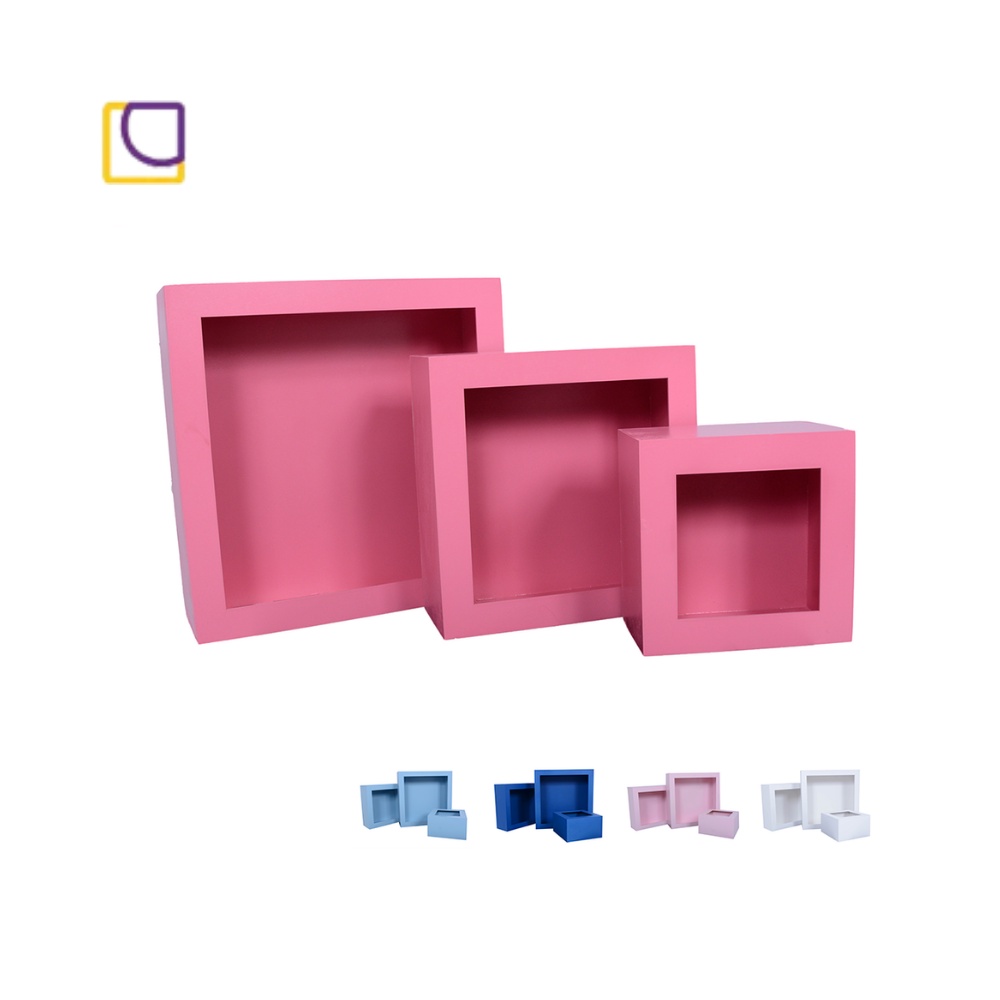 Kit Trio de Nicho Enfeite Em Mdf Para Quarto Cor Rosa Pink PMG | Shopee ...