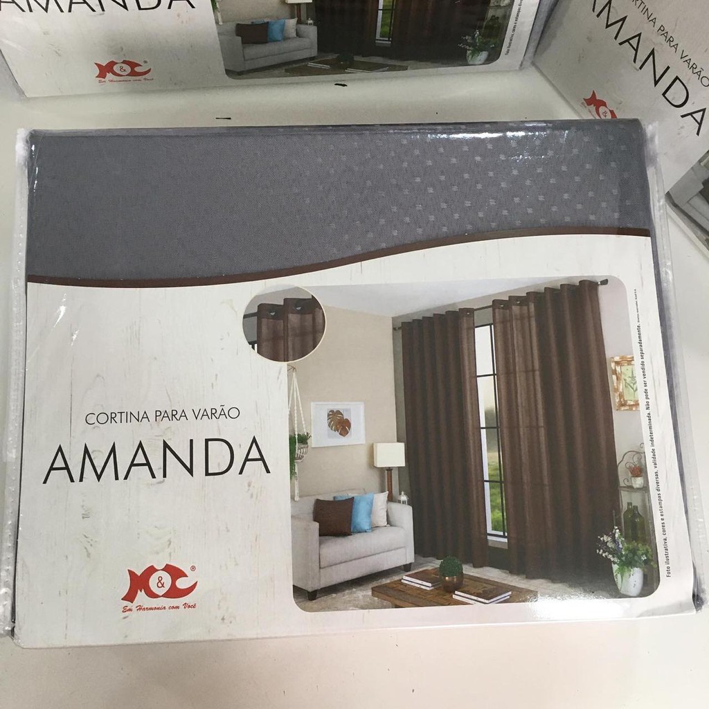 Cortina Para Sala Modelo Amanda Mc 3,00x 2,70 Cinza | Shopee Brasil