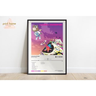 Quadro Placa MDF Spotify Álbum Kanye West Graduation The College ...