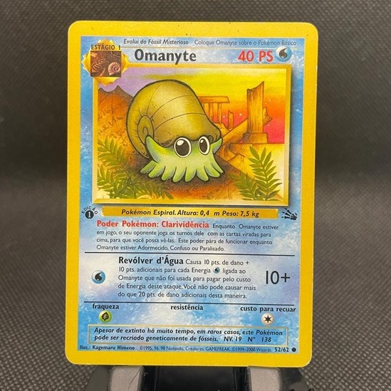 Omanyte 52/62 1ª Edição Fossil Pokemon TCG Antigo | Shopee Brasil