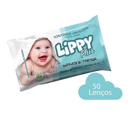 Toalhas Umedecidas - Lippy Plus -Hidrata E Protege - 50 Unidades ...