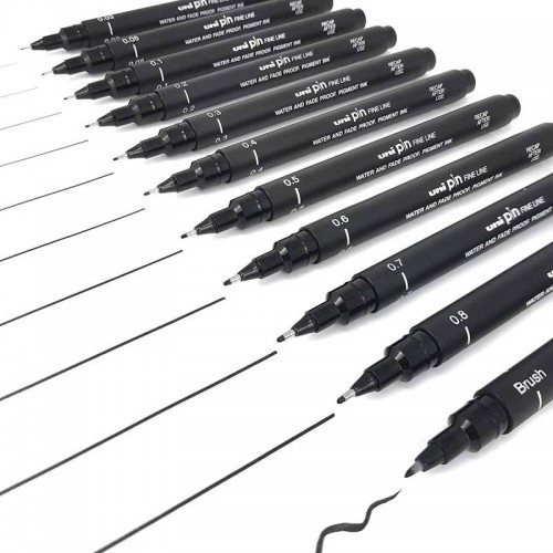 Caneta técnica nanquim UNI PIN preta Uni-Ball | Shopee Brasil