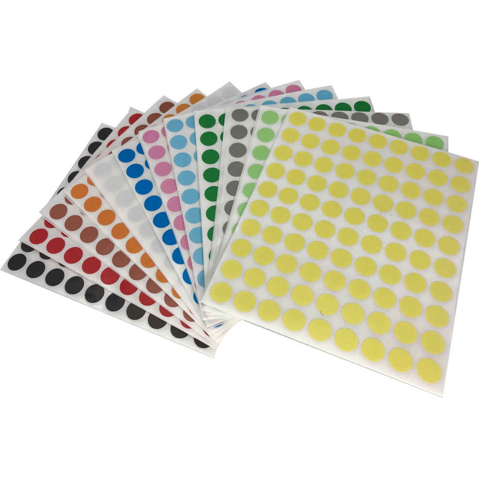 Etiqueta Redonda Adesiva 12mm 1080 unidades cores diverssas | Shopee Brasil