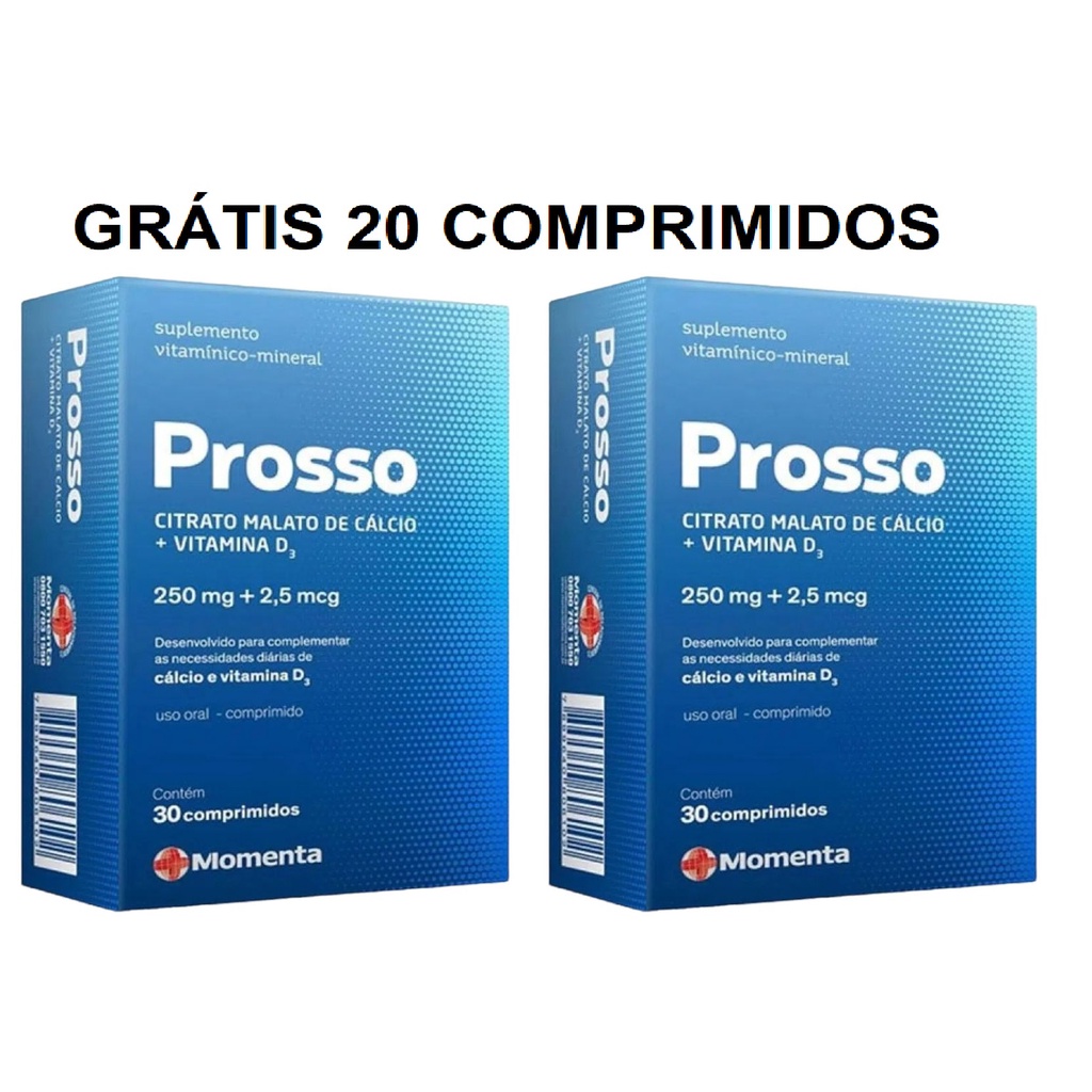 Kit 2 caixas Prosso 30 comprimidos + 20 comprimidos | Shopee Brasil