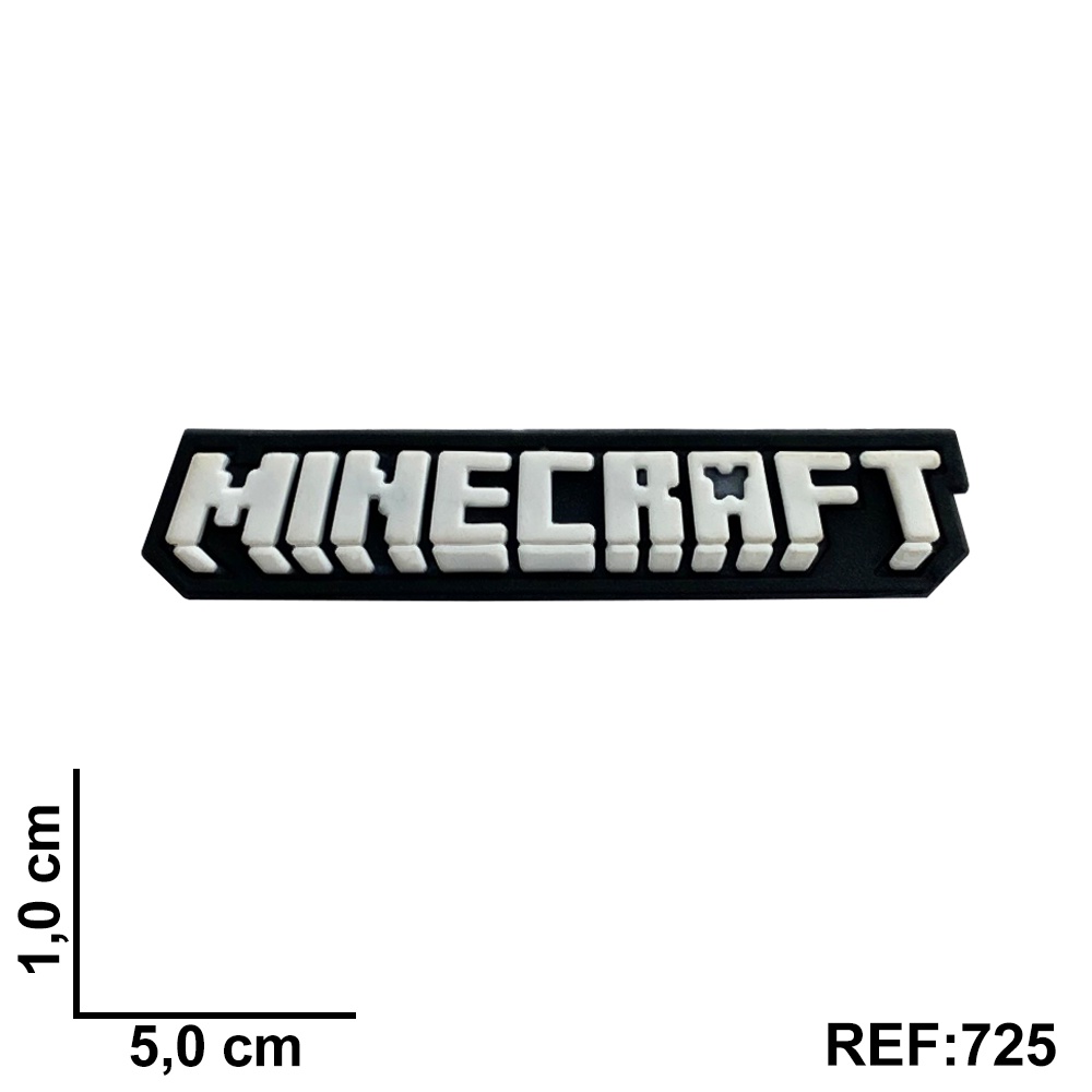 Aplique Emborrachado Kit 10 Unidades Minecraft Logo Brasão para Sapatos ...