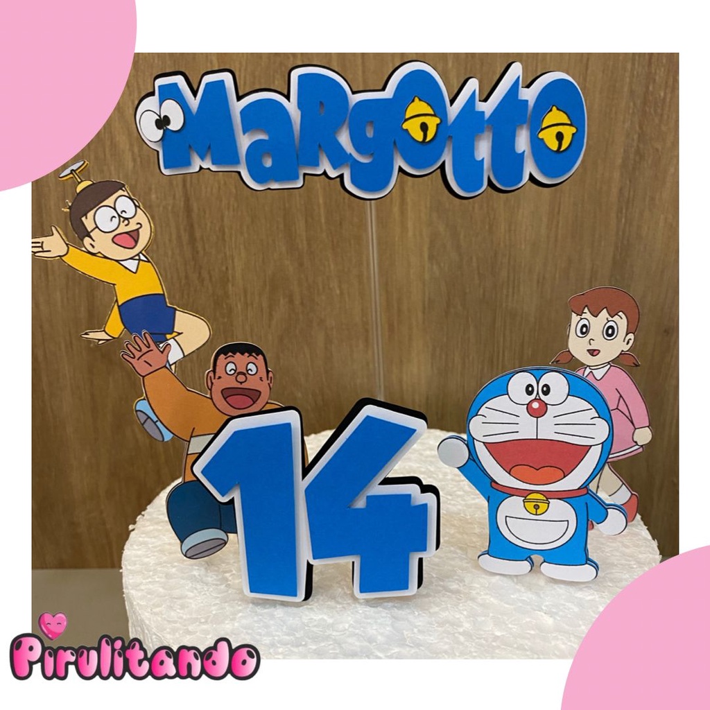 Topo De Bolo topper aniversario festa anime Doraemon | Shopee Brasil