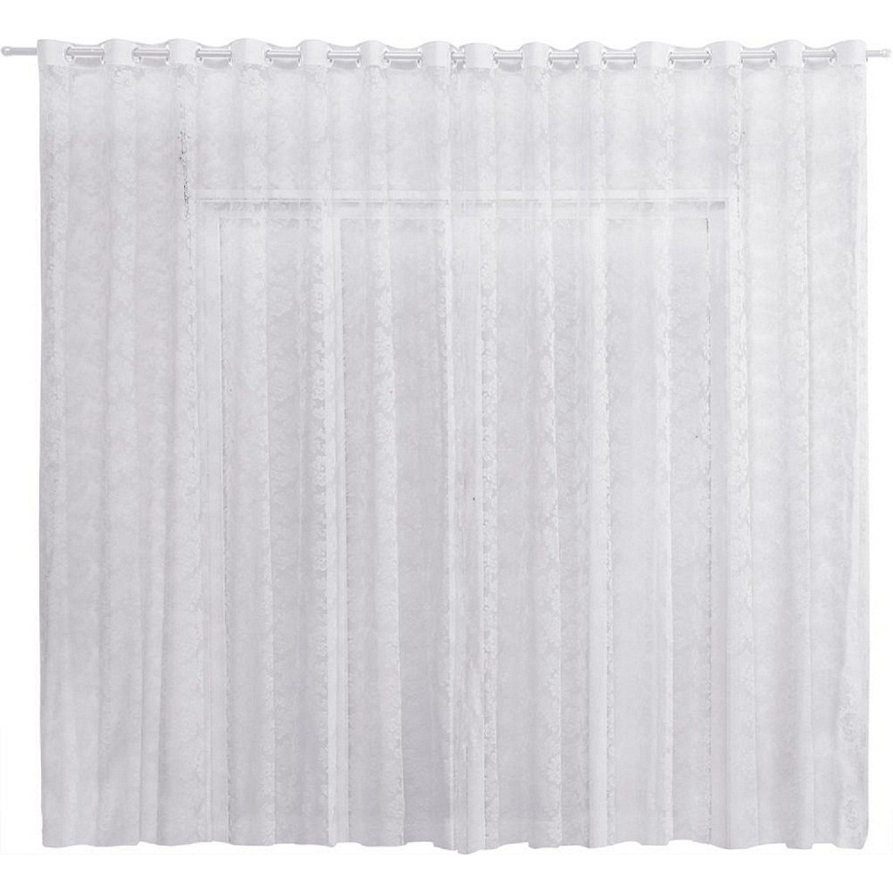 Cortina Serena 4 00x2 50 Em Renda Oriental Par Varão Simples Esticada ...