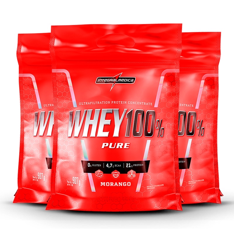WHEY 100% PURE INTEGRALMEDICA REFIL 907G | Shopee Brasil