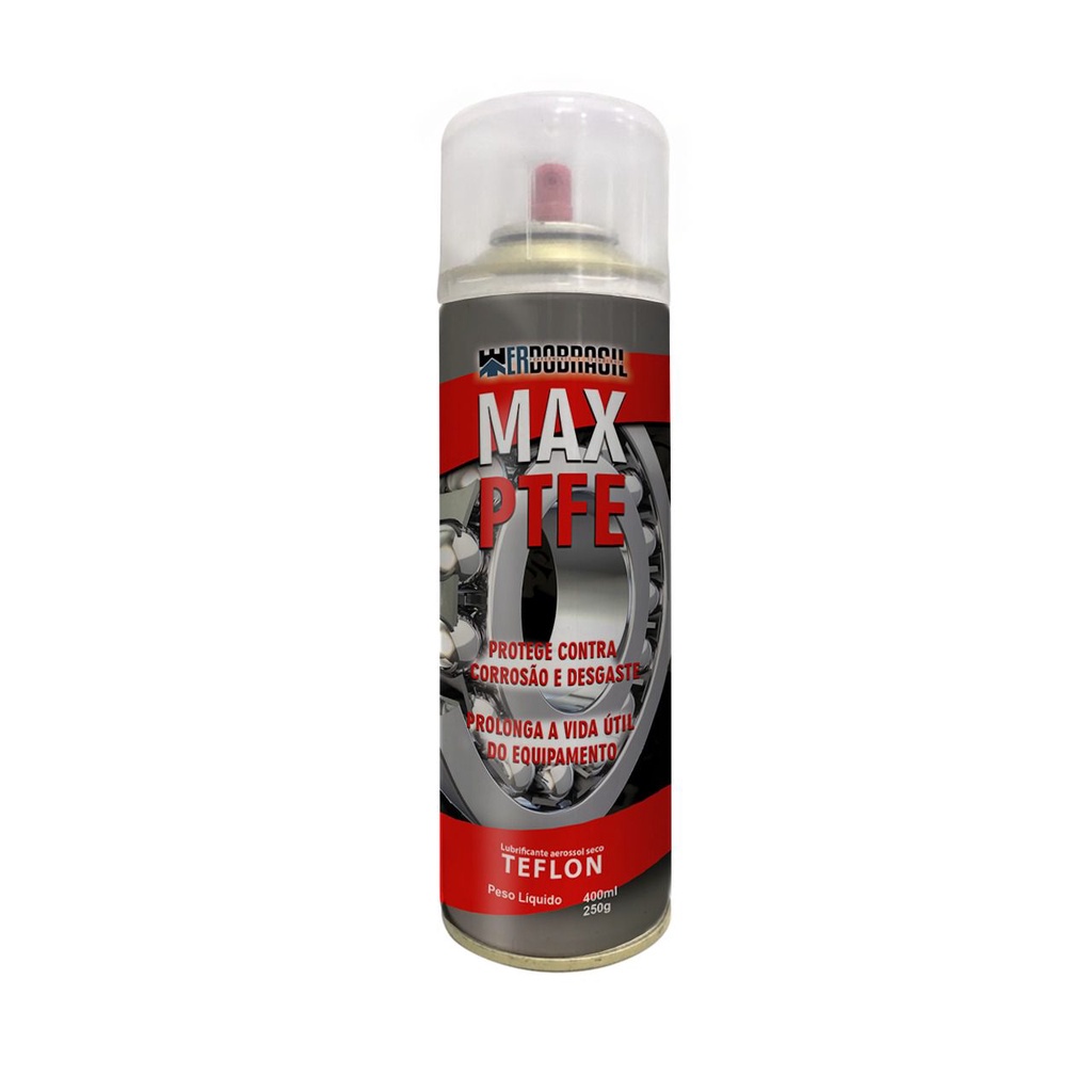 MAX PTFE LUBRIFICANTE AEROSSOL SECO - TEFLON 400ml/275g | Shopee Brasil