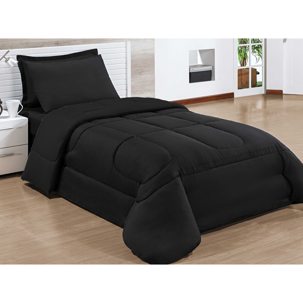 Kit Edredom Solteiro Dupla Face + Lençol com 4 Pçs | Shopee Brasil