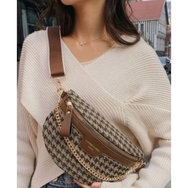 Bolsa Pochete Transversal houndstooth | Shopee Brasil