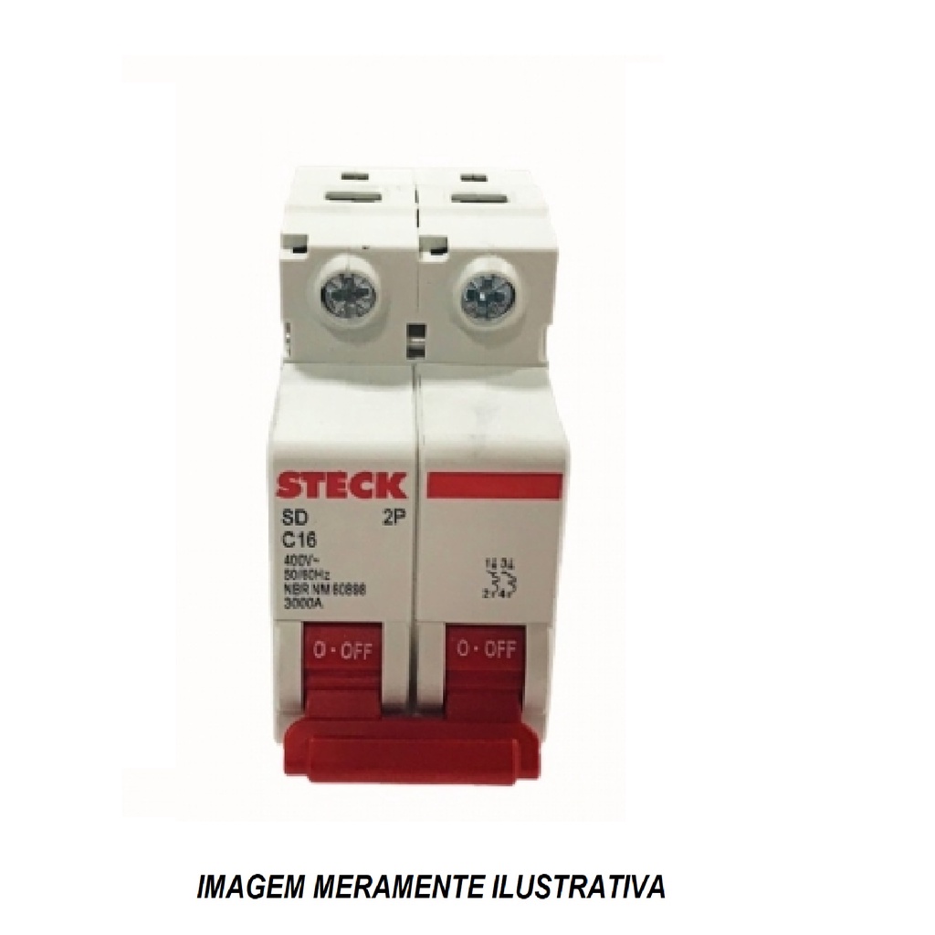 mini disjuntor bipolar 16a curva c steck | Shopee Brasil