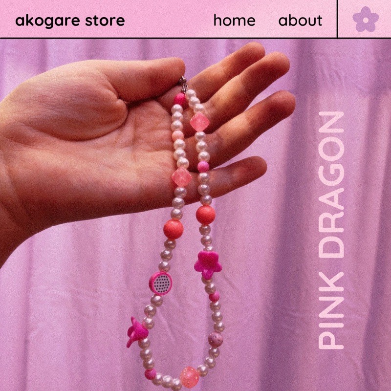 phone strap pink dragon // cordinha de celular aesthetic kidcore ...