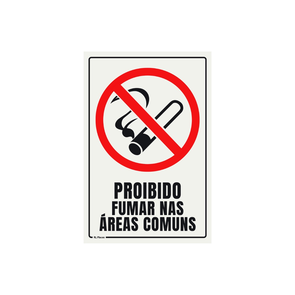 Placa de Sinalização Proibido Fumar nas Áreas Comuns 15 x 20 - Vertical ...