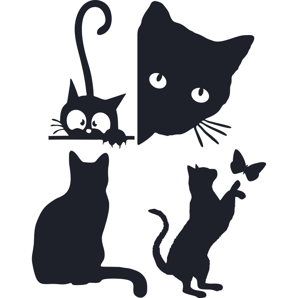 Adesivos Gatos Gato para carro kit com 4 adesivos Cat love | Shopee Brasil