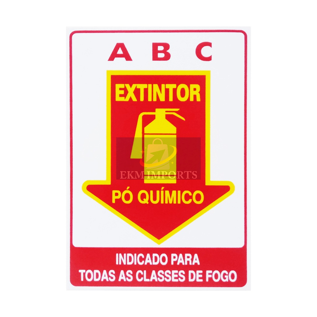 Placa De Sinalização Extintor ABC Pó Químico 20x30 Acesso - X-715 F9e ...