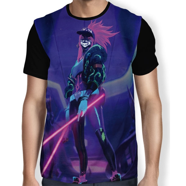 Camisa FULL Neon Lights Akali K/DA - League of Legends | Shopee Brasil