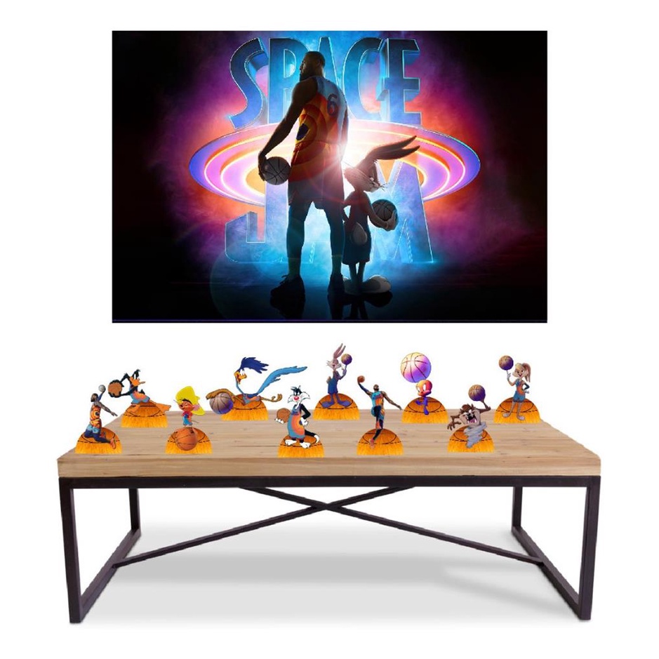 Kit Festa Space Jam - 8 De Mesa + Painel Decorativo | Shopee Brasil