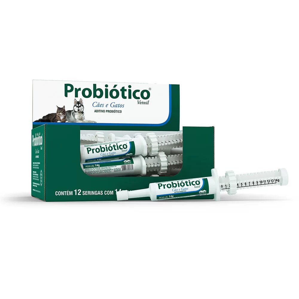 Aditivo Probiótico Vetnil Suplemento Vitamina Para Cães e Gatos 14g ...