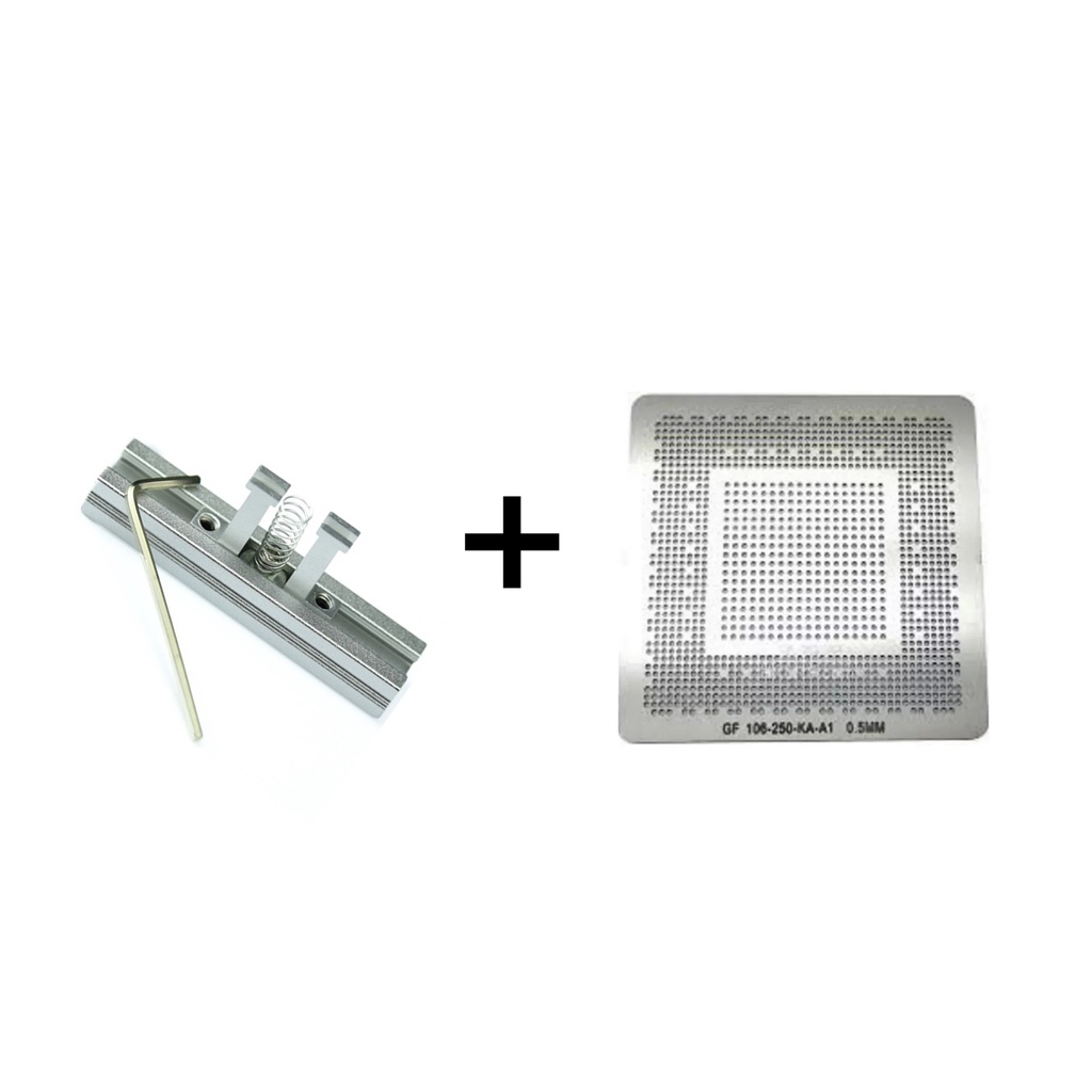 Kit stencil GF106-250-KA-A1 Bga Calor Direto Reballing G19 +suporte ...