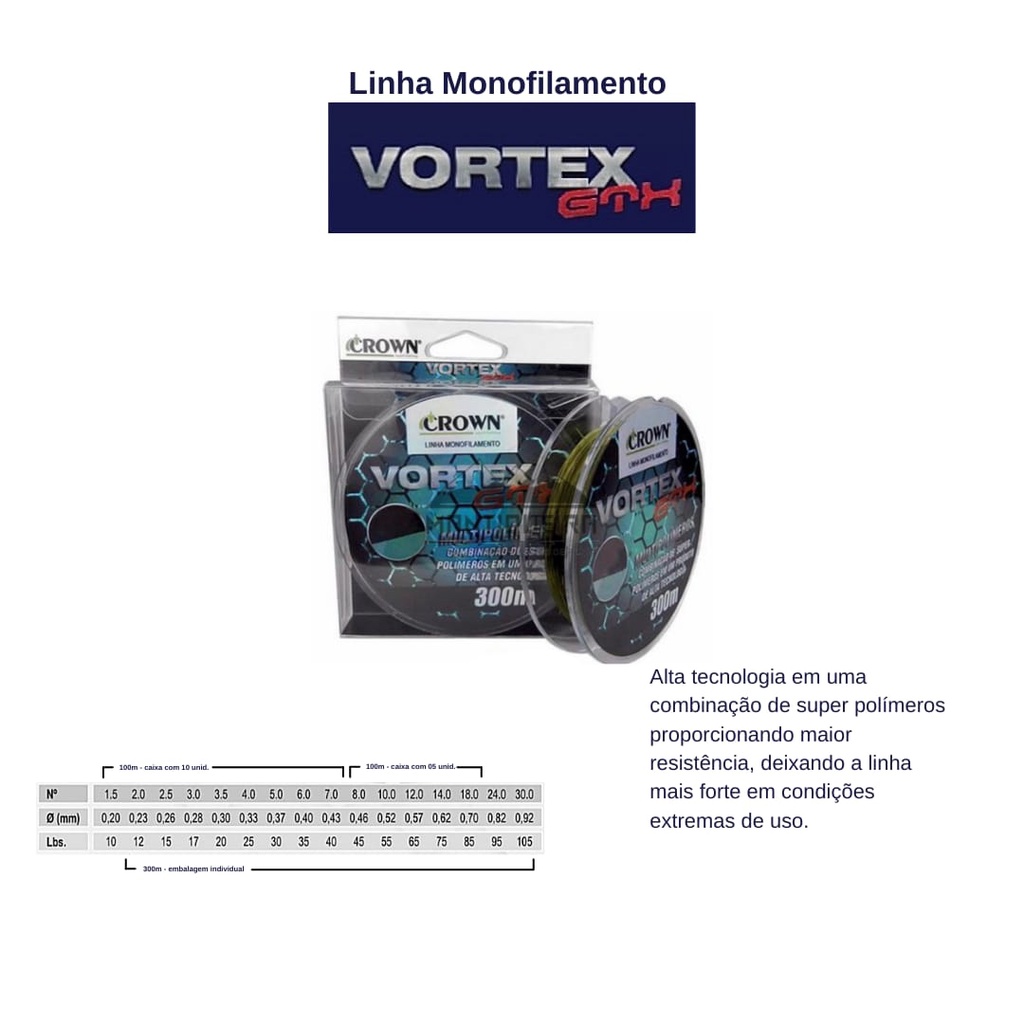 Linha Crown Vortex GTX 300mt | Shopee Brasil