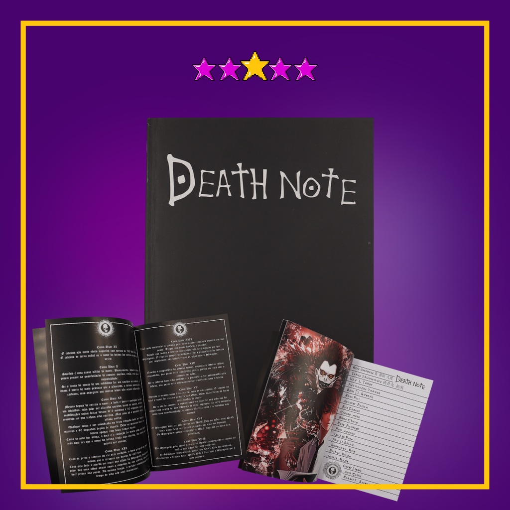 Caderno Death Note Caderno da Morte Anime Ryuk Livro Kira | Shopee Brasil