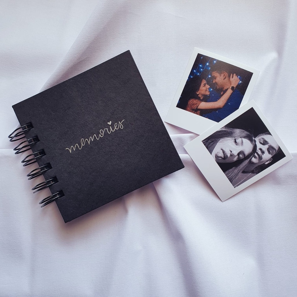 Kit mini álbum scrapbook 10x10cm + fotos retrô mini | Shopee Brasil