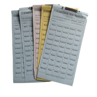 Cartela de rifa 100 Nomes- Pacote 50 Unidades-Cartela Branca-CoresVariadas-Cartela da sorte ...