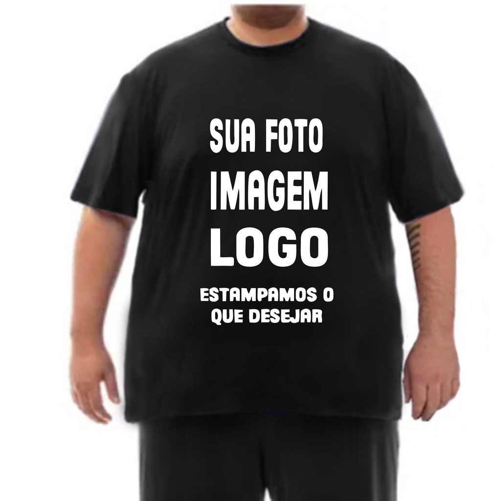 Camiseta/Baby Look Plus Size G1, G2 e G3 Colorida Personalizada Com sua arte estampa imagem ...