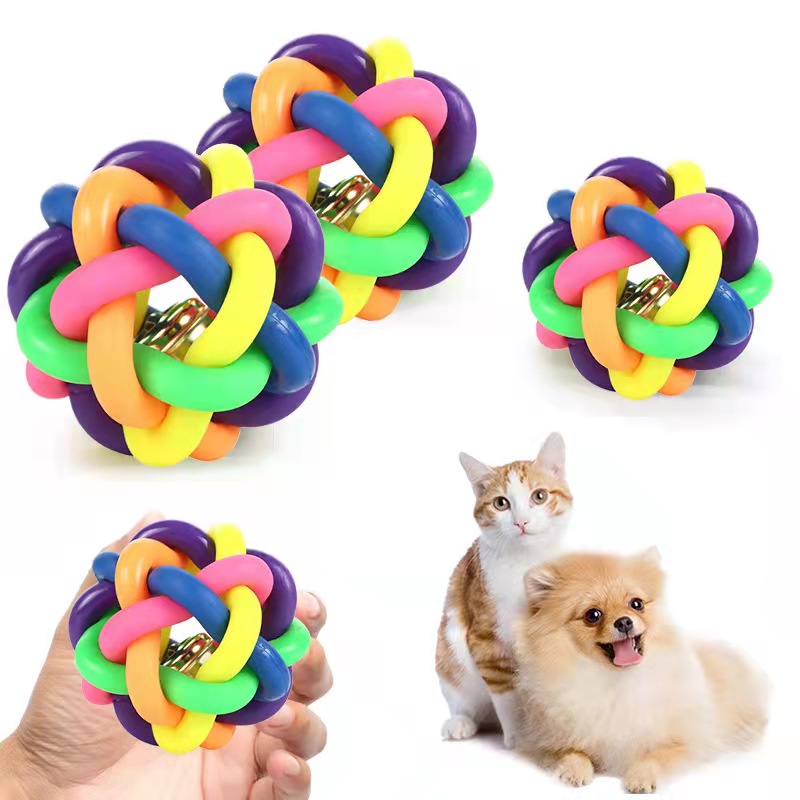 Brinquedo Bola Grande Colorida com Guizo Sino Mordedor Pet para ...