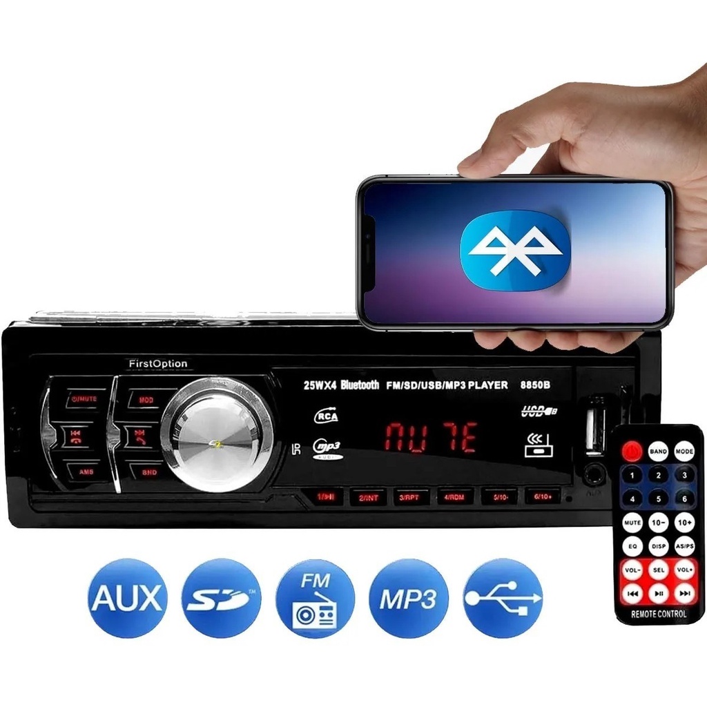 Radio Para Carro Automotivo Bluetooth Potente Melhor Som Usb Mp3 - Faz a Boa!