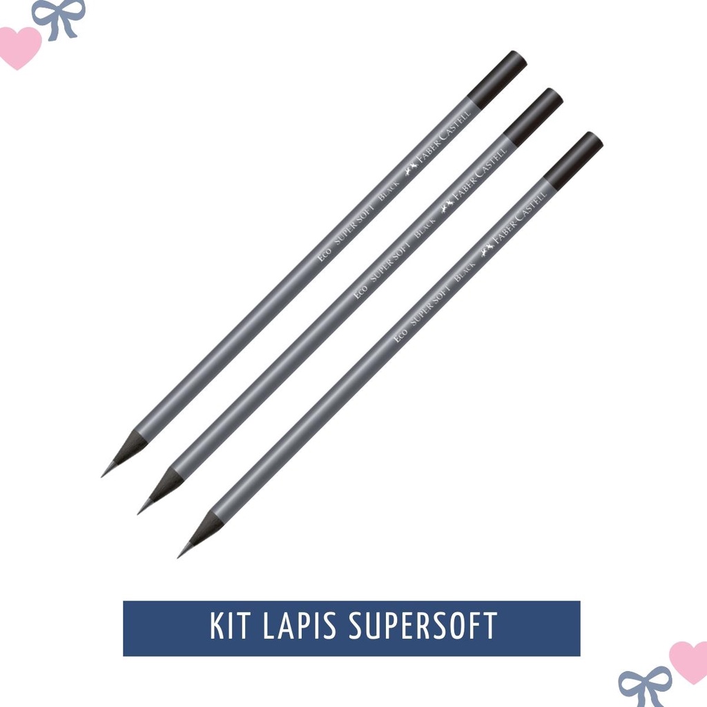 Lapis Supersoft Faber Castell Kit Com 3 Unidades - Escorrega o Preço