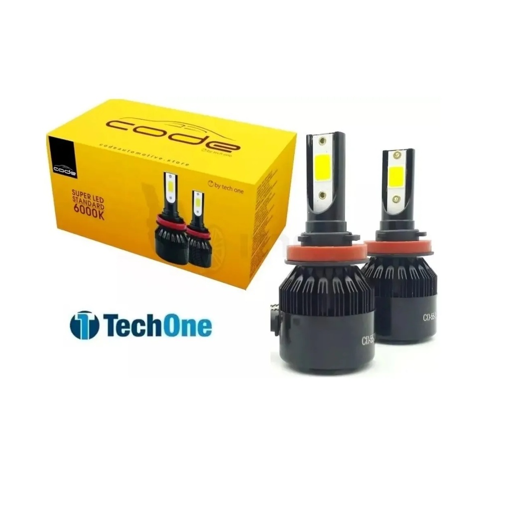 Kit Super Led H3 Code Tech One 6000k 9000 Lumens . | Shopee Brasil