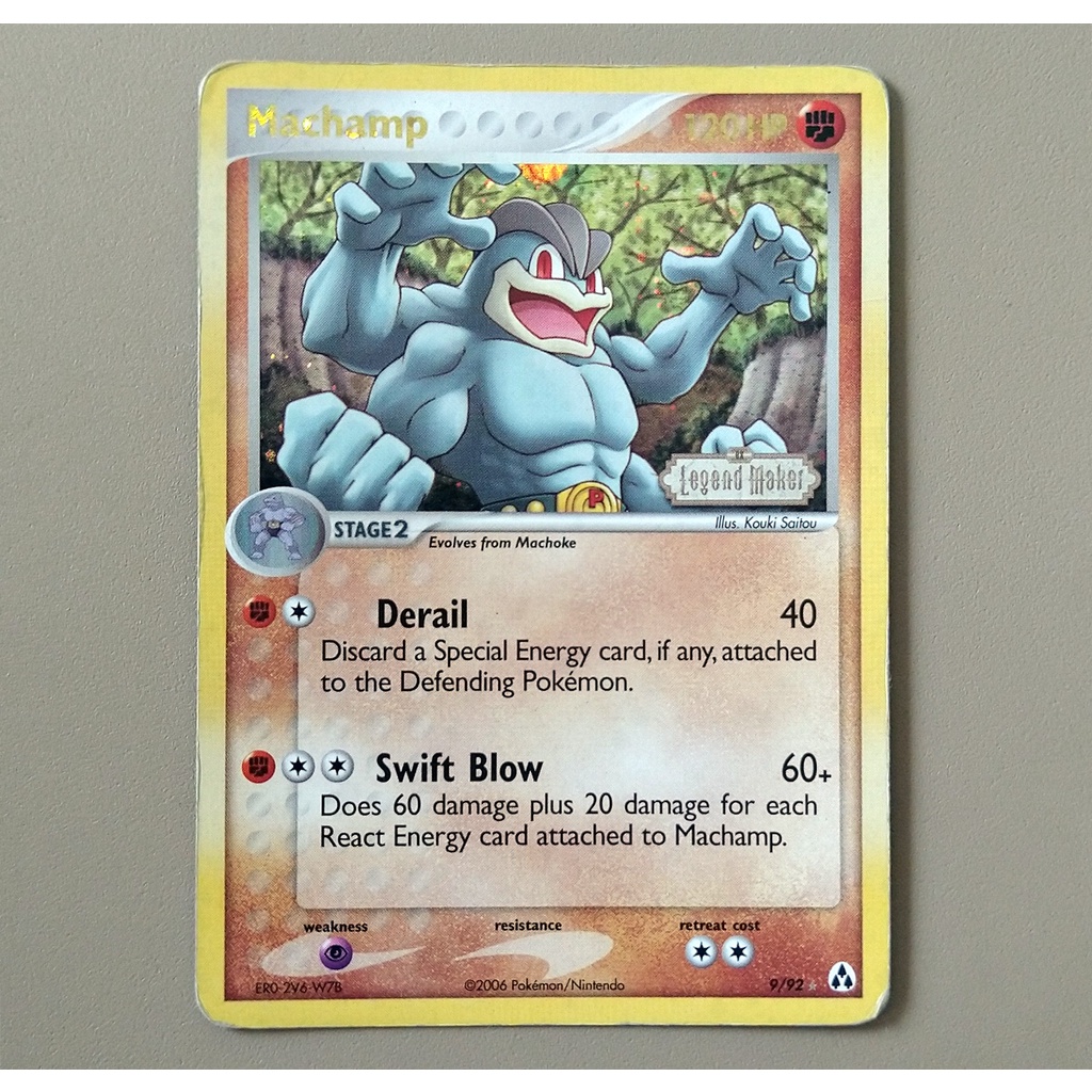 Carta Antiga Pokemon Machamp 9/92 Reverse Holo Ex Legend Maker Original ...